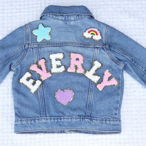 Personalized Jean Jacket Girl Custom Toddler Jacket With Name Chenille ...