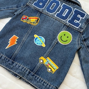 Personalized Boy Denim Jacket With Patch Construction Birthday Jacket ...