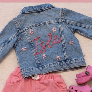 Custom Toddler Denim Jacket Hand Embroidered Baby Jacket Personalized ...
