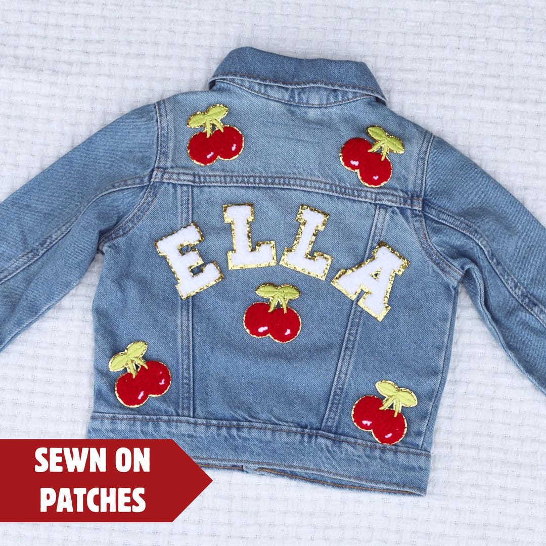 Chenille Letter Patch Jean Jacket for Toddler Name Jacket for Birthday ...