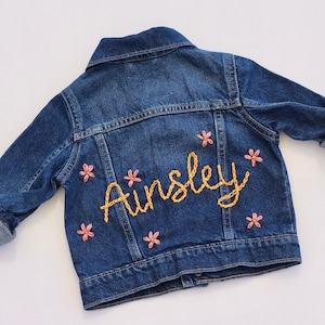 Personalized Flower Girl Denim Jacket for Toddler Jean Jacket With Name ...