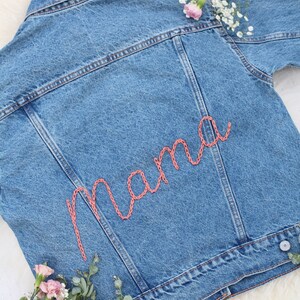 Custom Mama Denim Jacket Personalized Jean Jacket for Mama Jacket for ...
