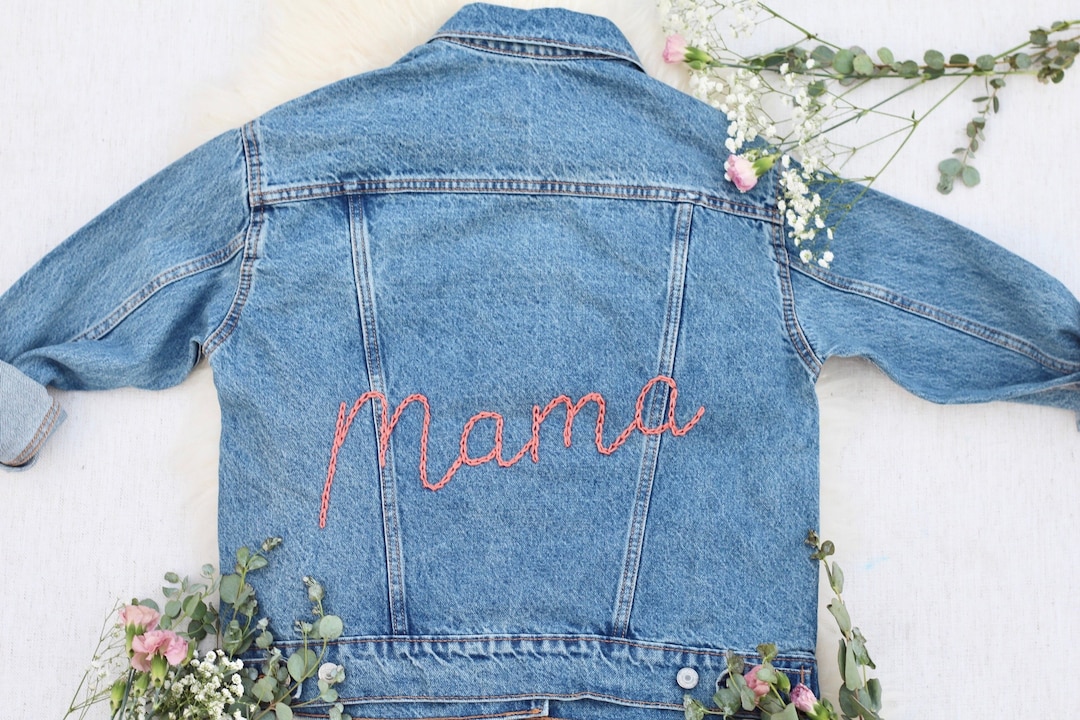 Custom Mama Denim Jacket Personalized Jean Jacket for Mama Jacket for ...