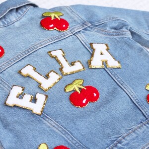 Girl Cherry Jacket With Name Cherry Jean Jacket for Toddler ...