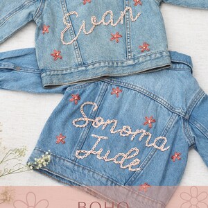 Personalized Flower Girl Denim Jacket for Toddler With Embroidered Name ...