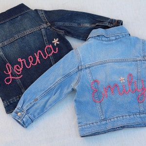 Custom Toddler Denim Jacket Hand Embroidered Baby Jacket Personalized ...