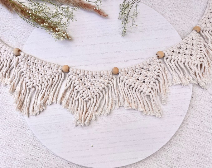 Macrame Banner, Modern Macrame Bunting, Boho Home Garland, - Etsy
