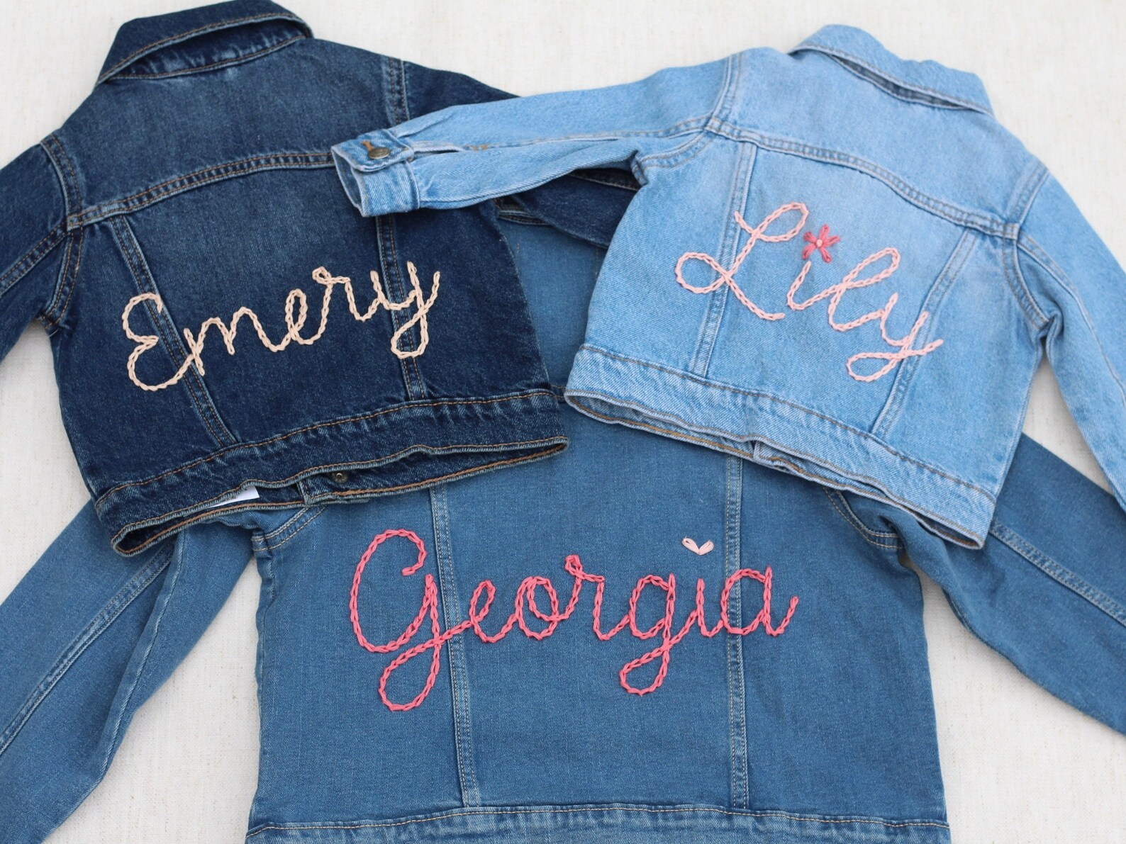 Custom Toddler Denim Jacket Hand Embroidered Baby Jacket Personalized ...