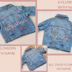 Personalized Flower Girl Denim Jacket for Toddler With Embroidered Name ...