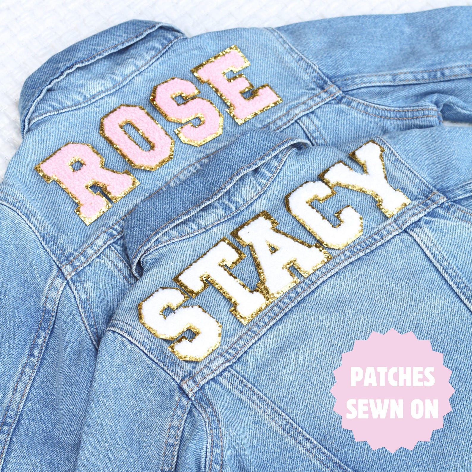 Varsity Jacket With Name Personalized Jean Jacket Chenille Patch Name ...