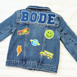 Personalized Boy Denim Jacket With Patch Construction Birthday Jacket ...