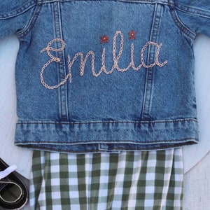Custom Toddler Denim Jacket Hand Embroidered Baby Jacket Personalized ...