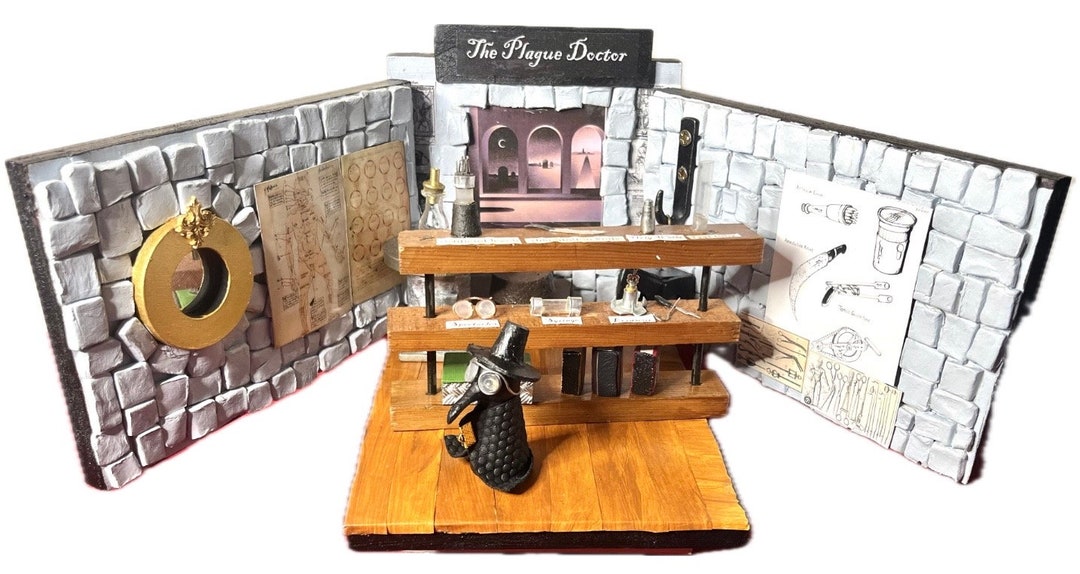 The Plague Doctor Wooden Miniature Room Box - Etsy