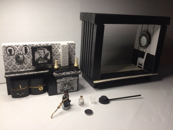 Edgar Allan Poes the Black Cat Miniature Puppet Theatre | Etsy