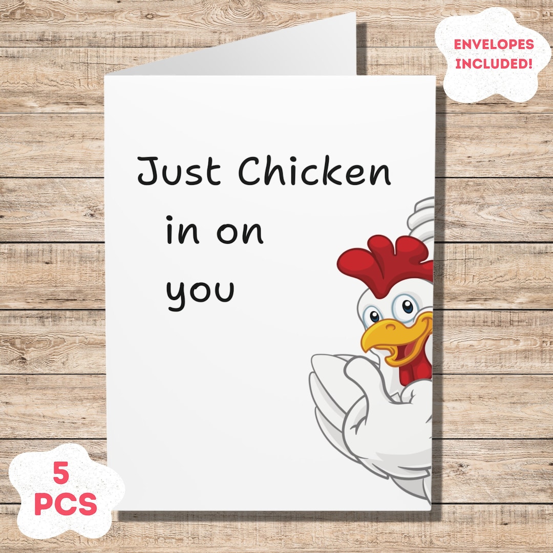 Just Chicken in on You Funny Greeting Card, 5PCS Thinking of You Card ...