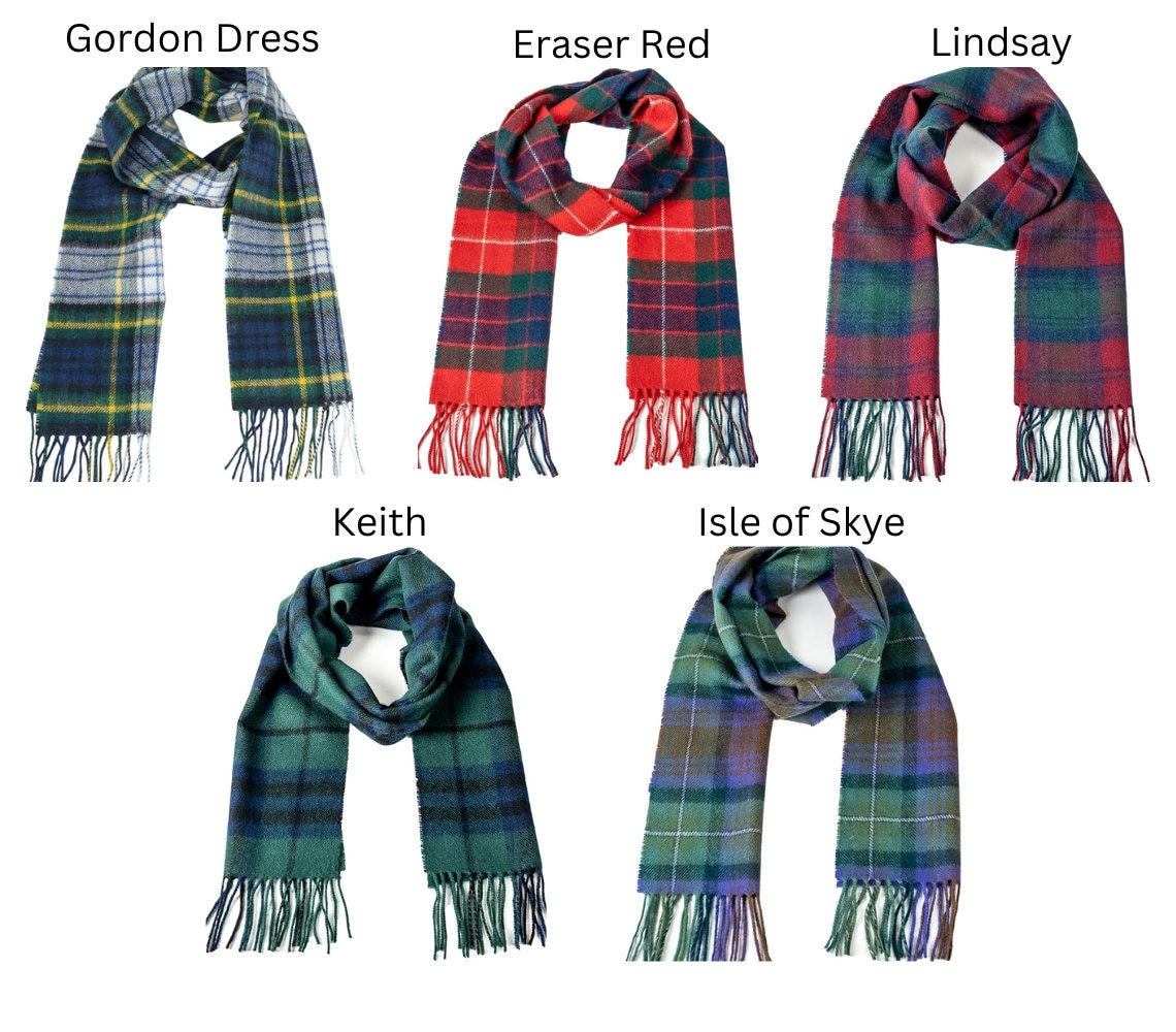 Tartan Plaid Scottish Scarf 100% Lambswool for Men and Women Cozy ...