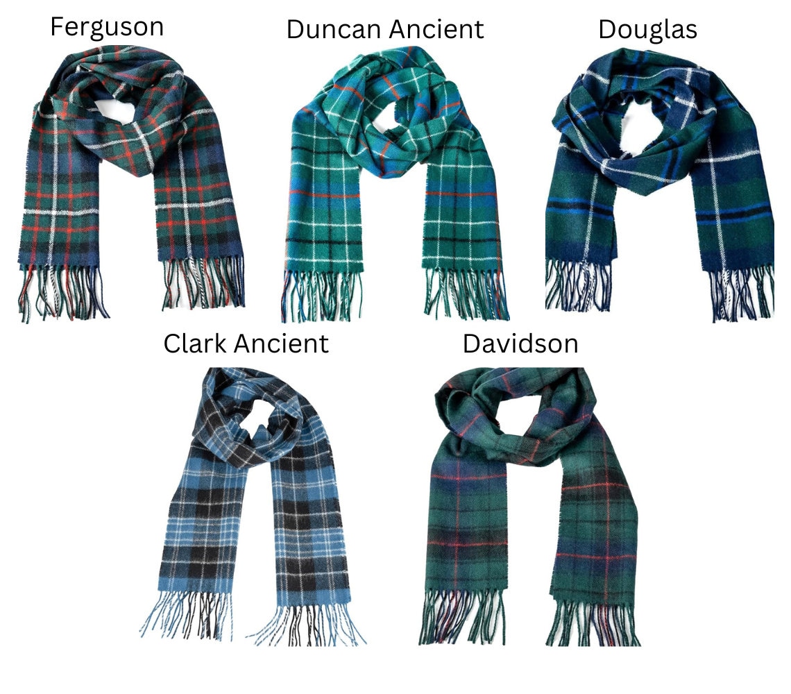 Tartan Plaid Scottish Scarf 100% Lambswool for Men and Women Cozy ...