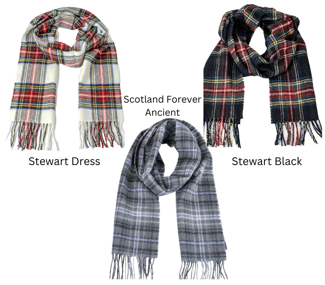Tartan Plaid Scottish Scarf 100% Lambswool for Men and Women Cozy Scarves for Him Scarves for ...