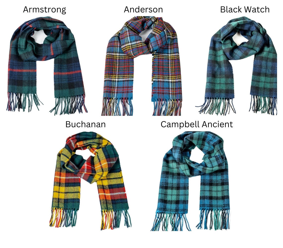 Tartan Plaid Scottish Scarf 100% Lambswool for Men and Women Cozy ...
