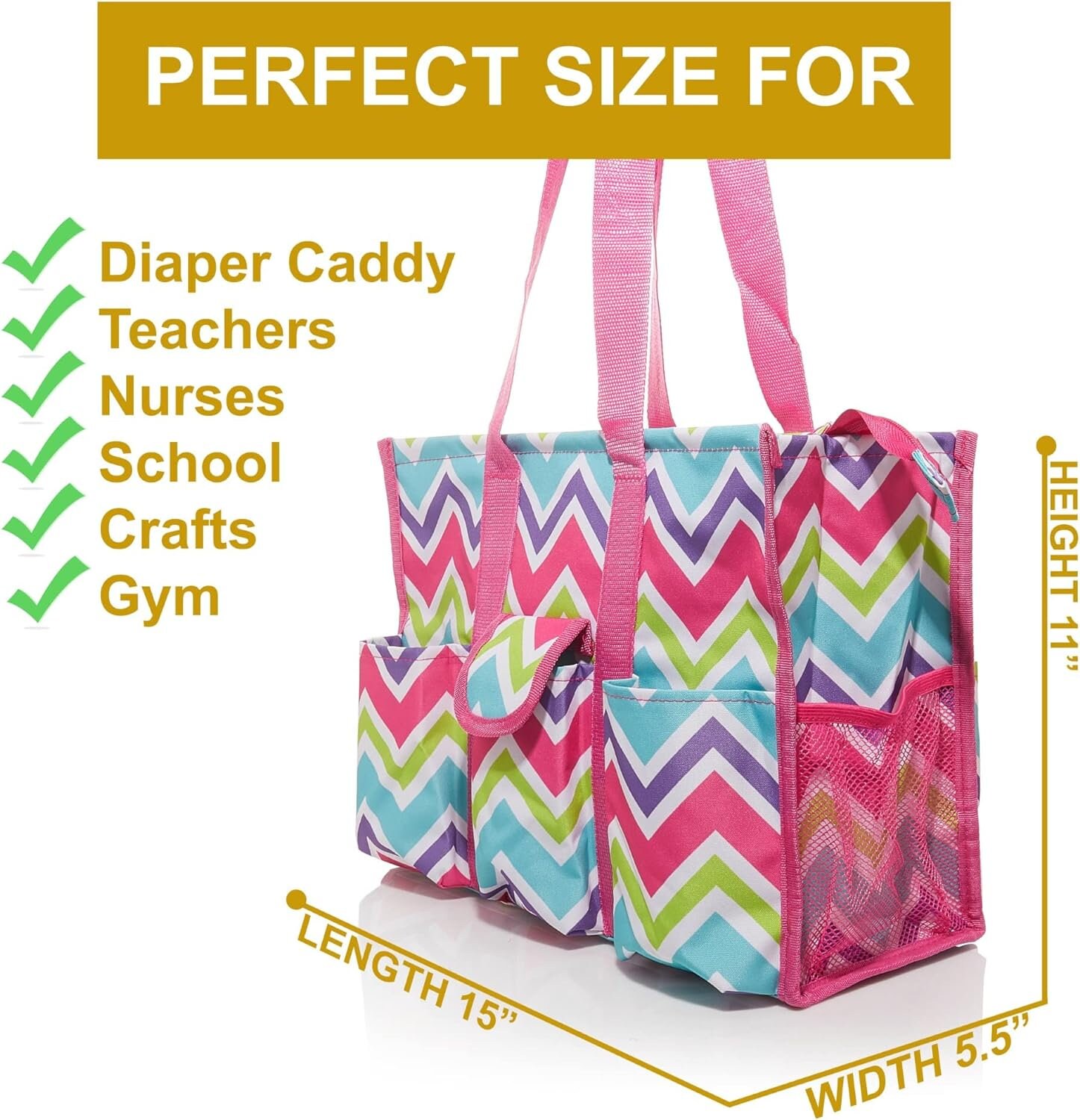 Polyester Utility Tote Bag With Zipper, Multi-compartment Organizer - Etsy