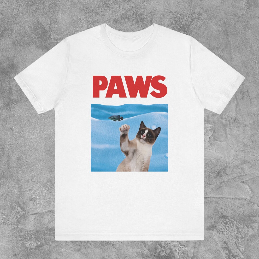 Paws Kitten Jaws Shirt, Funny Cat Lover Shirt, Paws Jaws Cat Fun Pet ...