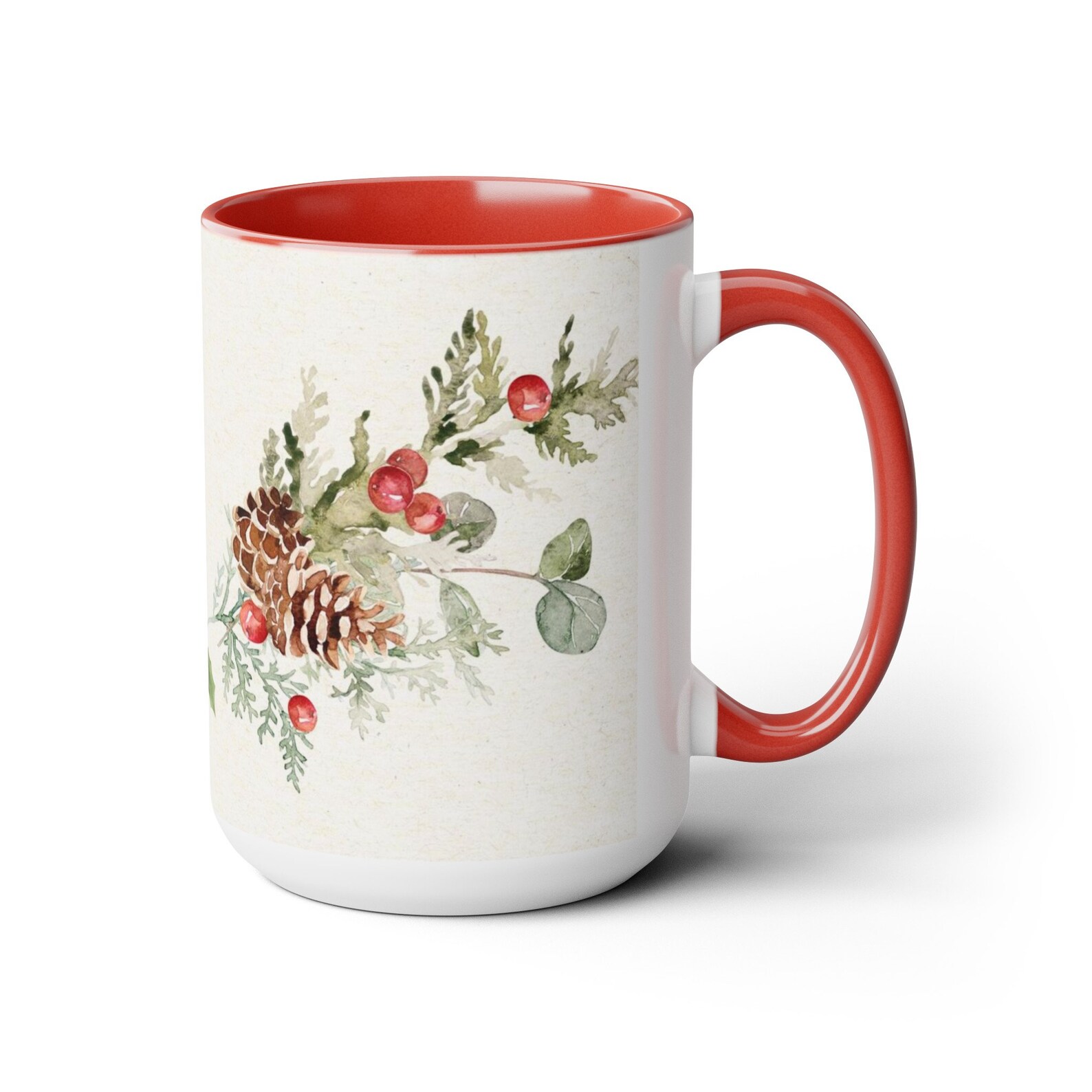 Beautiful Garland Coffee Mug Christmas Wreath Mug Winter Holiday ...