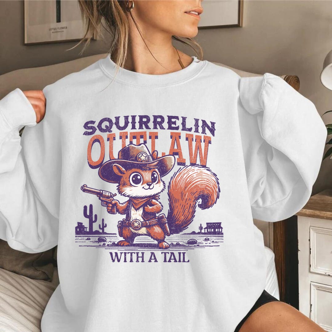 Western Sweatshirt, Cowboy Squirrel Sweatshirt, Rodeo Sweatshirt ...