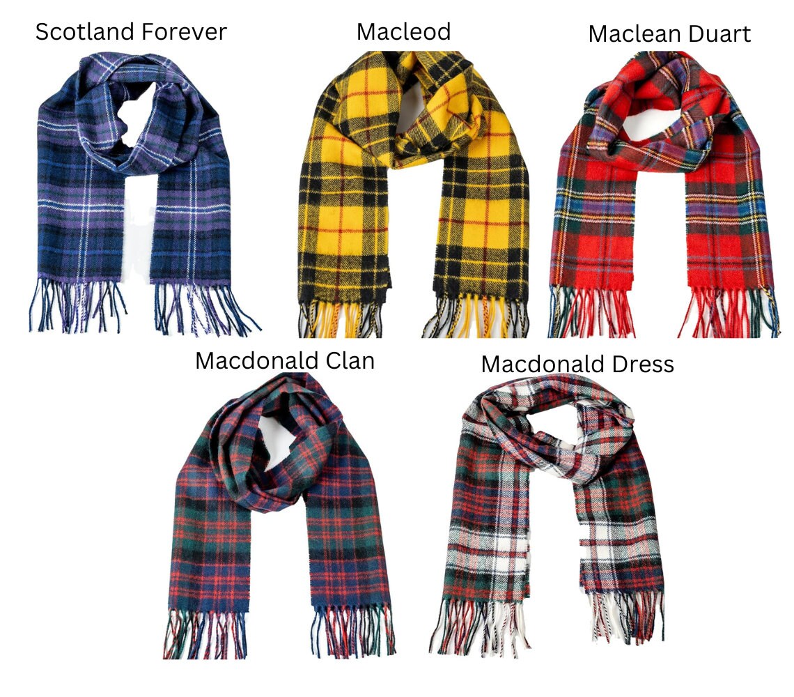 Tartan Plaid Scottish Scarf 100% Lambswool for Men and Women Cozy ...