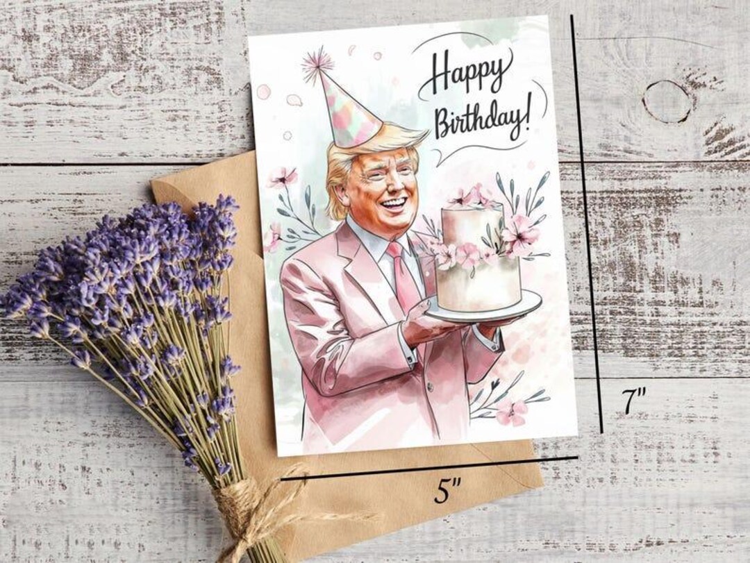 Trump Happy Birthday Card, Printable Trump Card, Trump Birthday Wishes ...