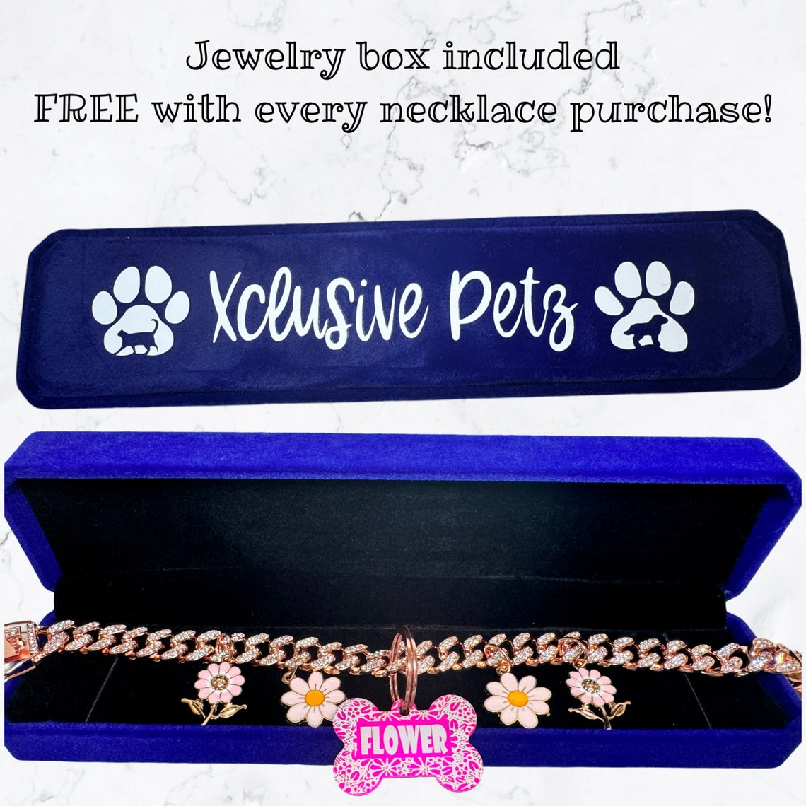 Cuban Link Dog Chain, Rose Gold Custom Pet Chain, Dog Gift, Dog Collar ...