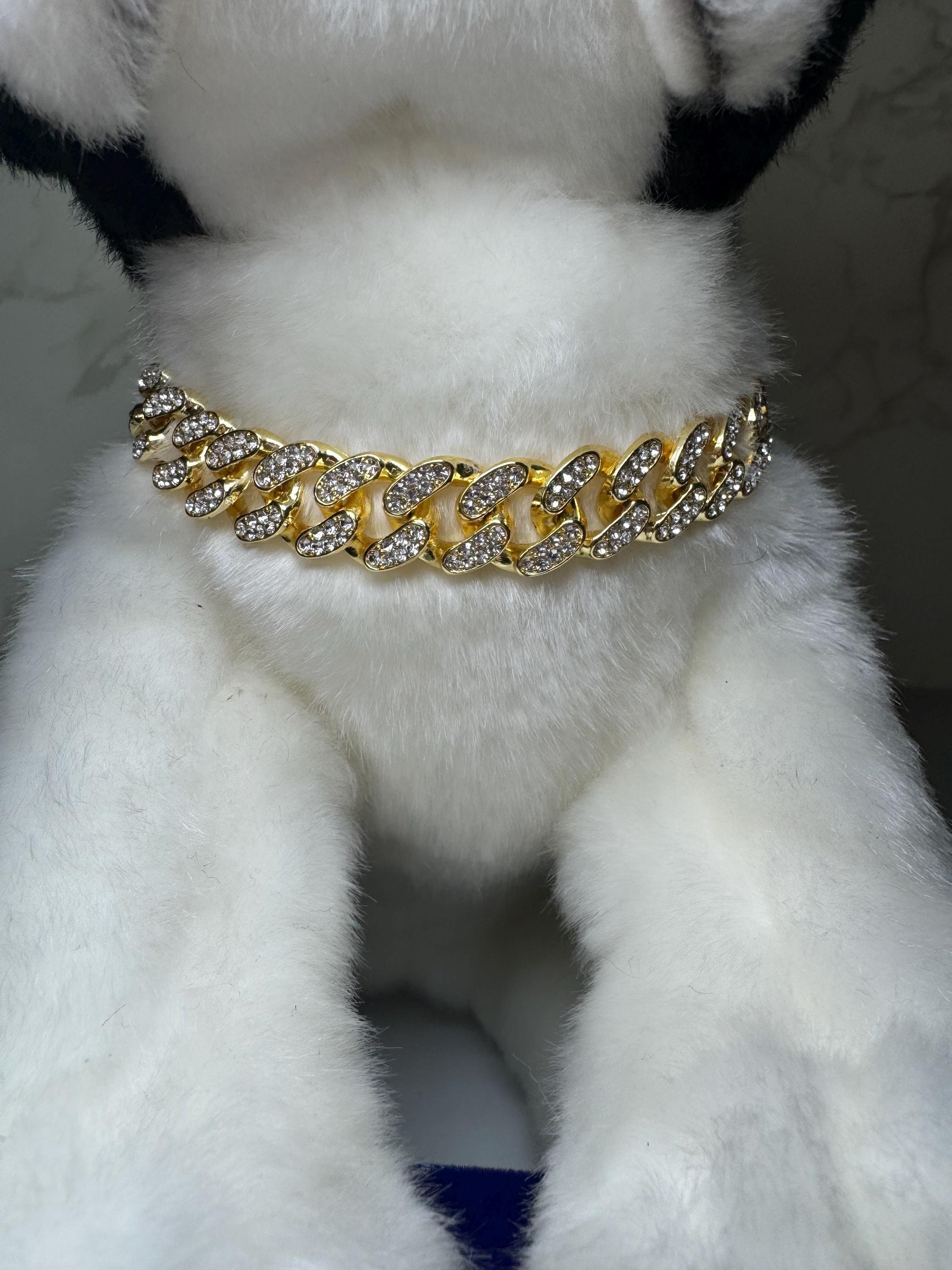 Cuban Link Dog Chain, Rose Gold Custom Pet Chain, Dog Gift, Dog Collar ...