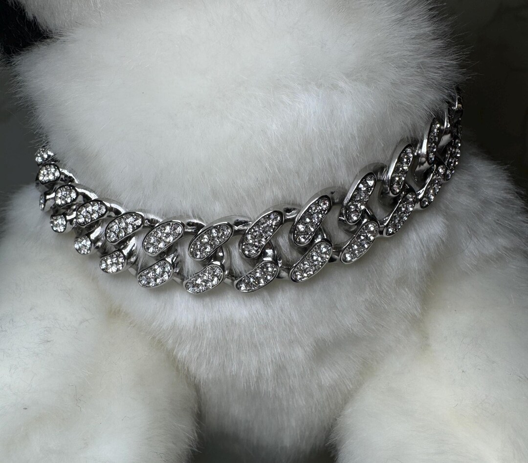 Cuban Link Dog Chain, Silver Custom Pet Chain, Dog Gift, Dog Collar ...