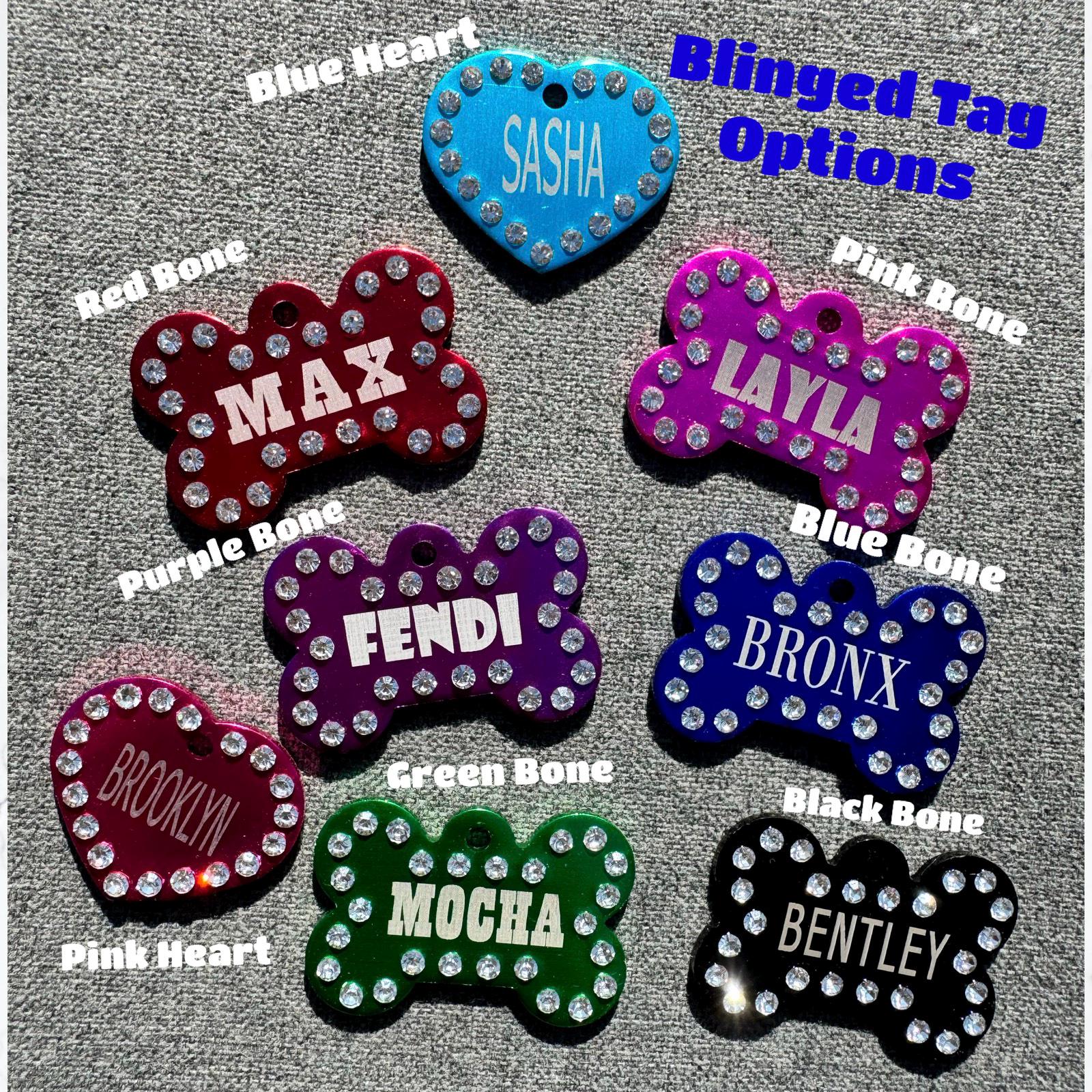 Engraved Dog Tag Dog Tag Personalized Rhinestone Bone Tag Rhinestones ...