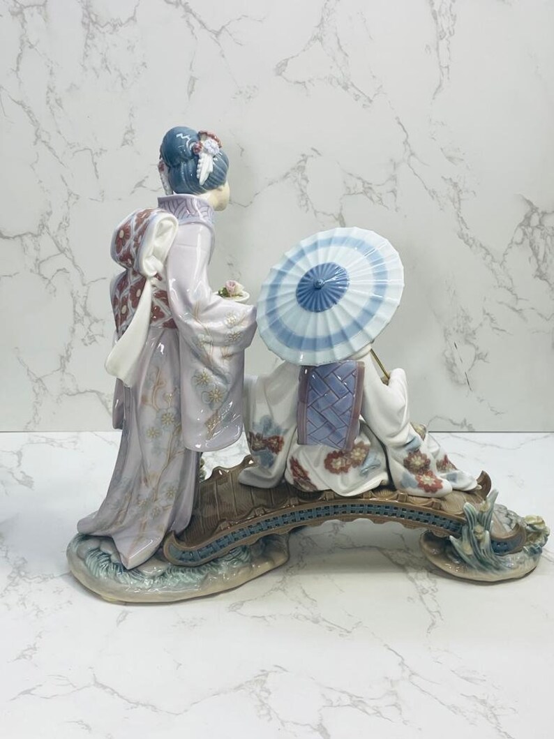 Lladro 1445 SPRINGTIME IN JAPAN Girls Bridge Porcelain Figurine Rare - Etsy