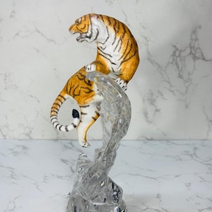 Franklin Mint Tiger Crystal & Porcelain Sculpture - Etsy