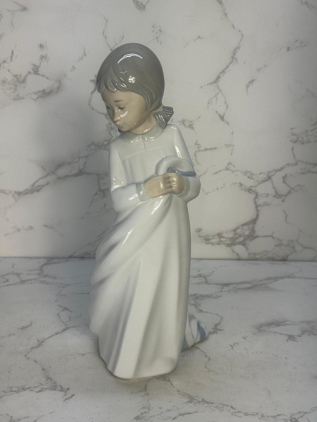 Nao by Lladro Girl in Night Dress With Blanket Figurine - Etsy