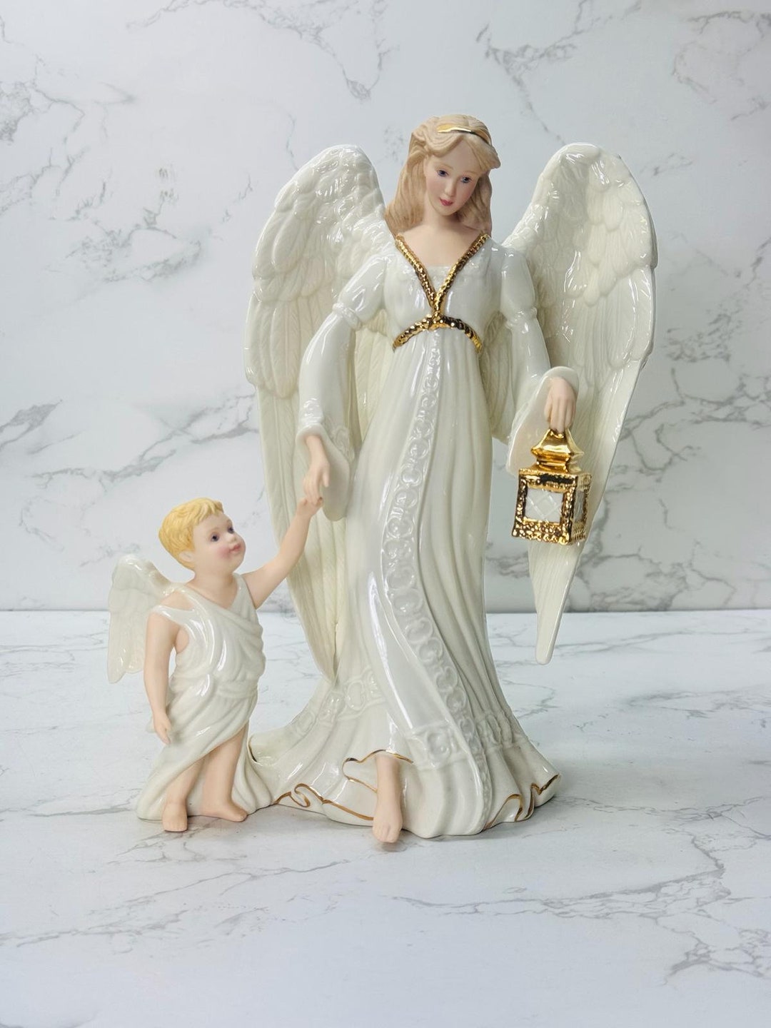 Lenox the Classic Guardian Angel Figurines Collection by Lenox - Etsy