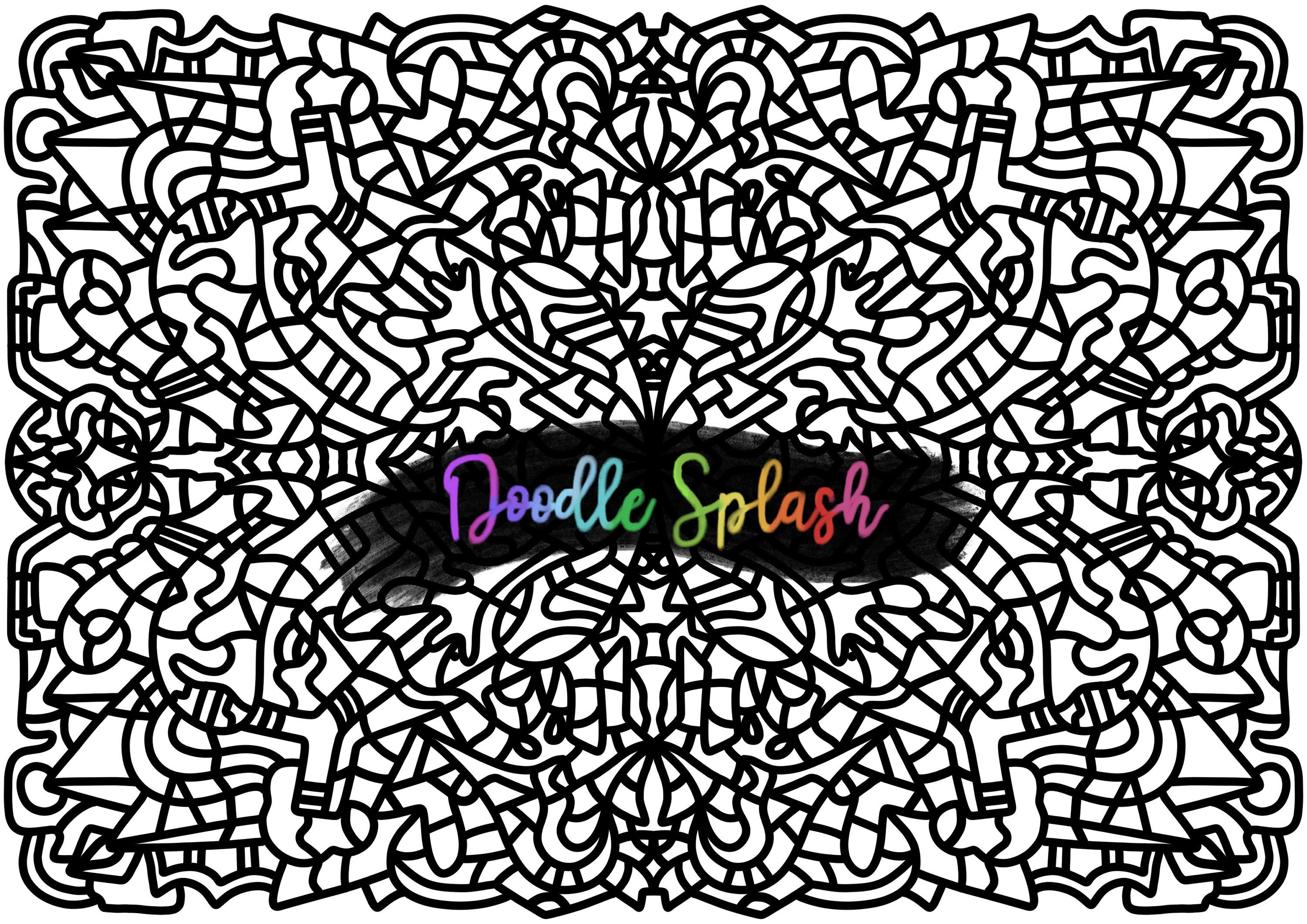 Doodle Art Colouring in | Instant Download Printable PDF | Quirky ...