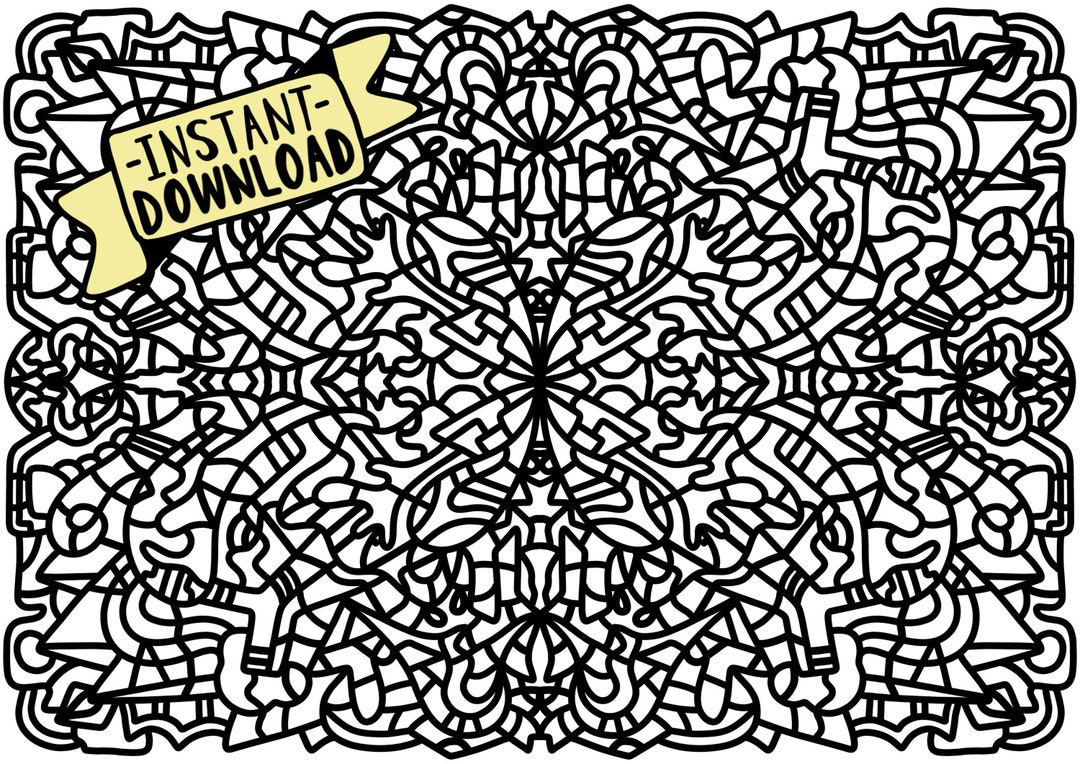 Doodle Art Colouring in | Instant Download Printable PDF | Quirky ...