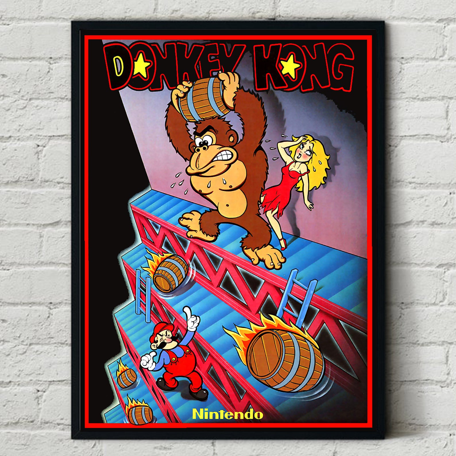 Donkey Kong Poster Retro video game art Arcade gaming | Etsy