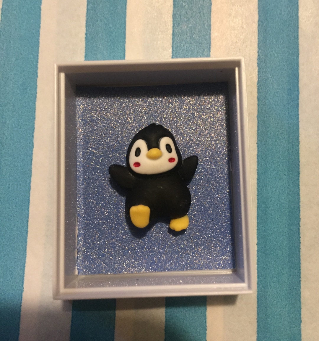 The Wee Tiny Dancing Penguin in a Box ,shelf Ornament, Kawaii Keepsake ...