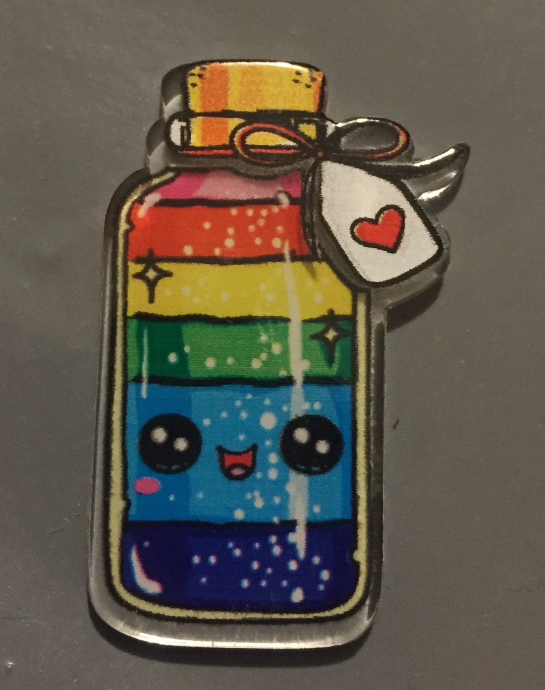 The Wee Jar of Rainbow Love in a Box or Brooch (please Read Description ...