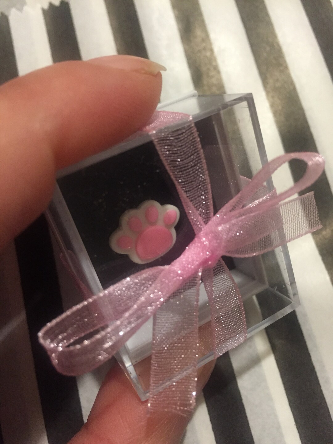 The Wee Paw Print in a Box ,shelf Ornament, Kawaii Keepsake, Feelgood ...