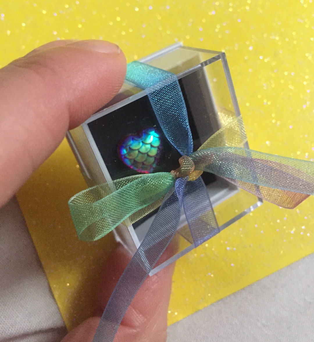 The Wee Shiny Heart in a Box, ,shelf Ornament, Kawaii Keepsake ...