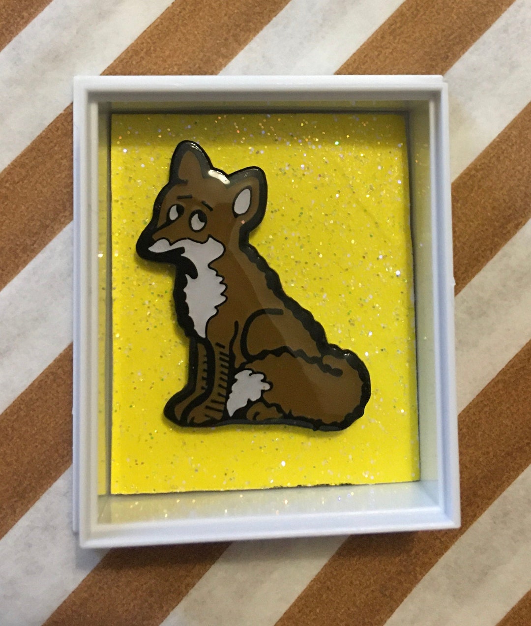 The Wee Brown Fox in a Box ,shelf Ornament, Kawaii Keepsake, Feelgood ...