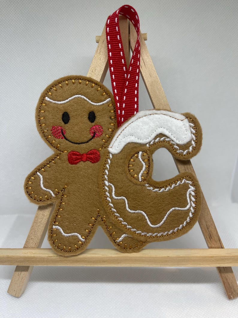 Alphabet, Initial Gingerbread Man Decorations, Christmas Decoration ...