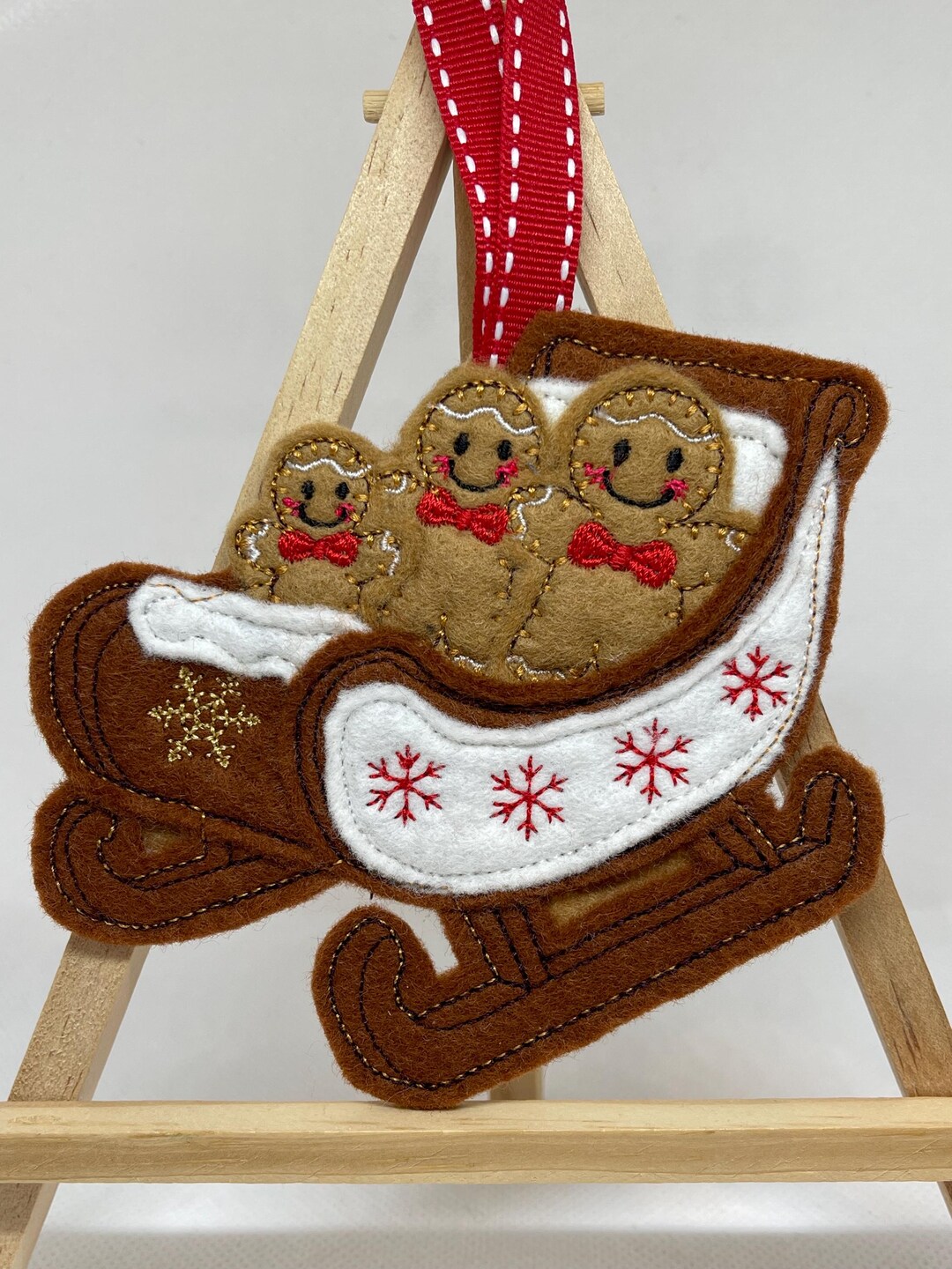 Gingerbread Man Family Sledging Hanging Decoration, Gingerbread Man ...