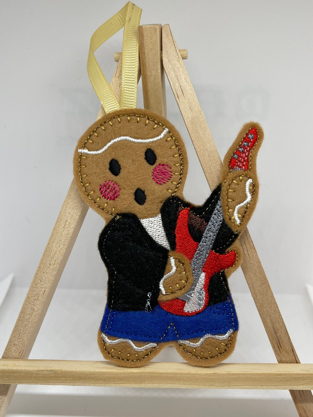 Guitarist Gingerbread Man, Electric Guitarist, Handmade, Guitar Lover ...