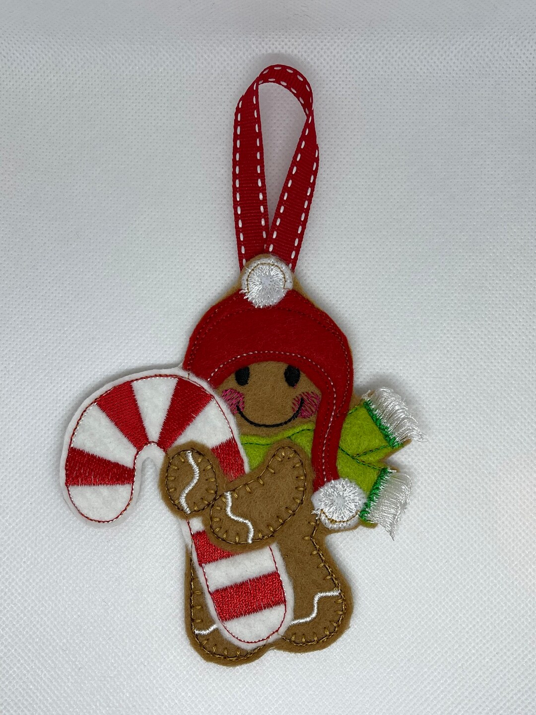 Candy Cane Gingerbread Man, Gingerbread Decoration, Hanging Christmas ...