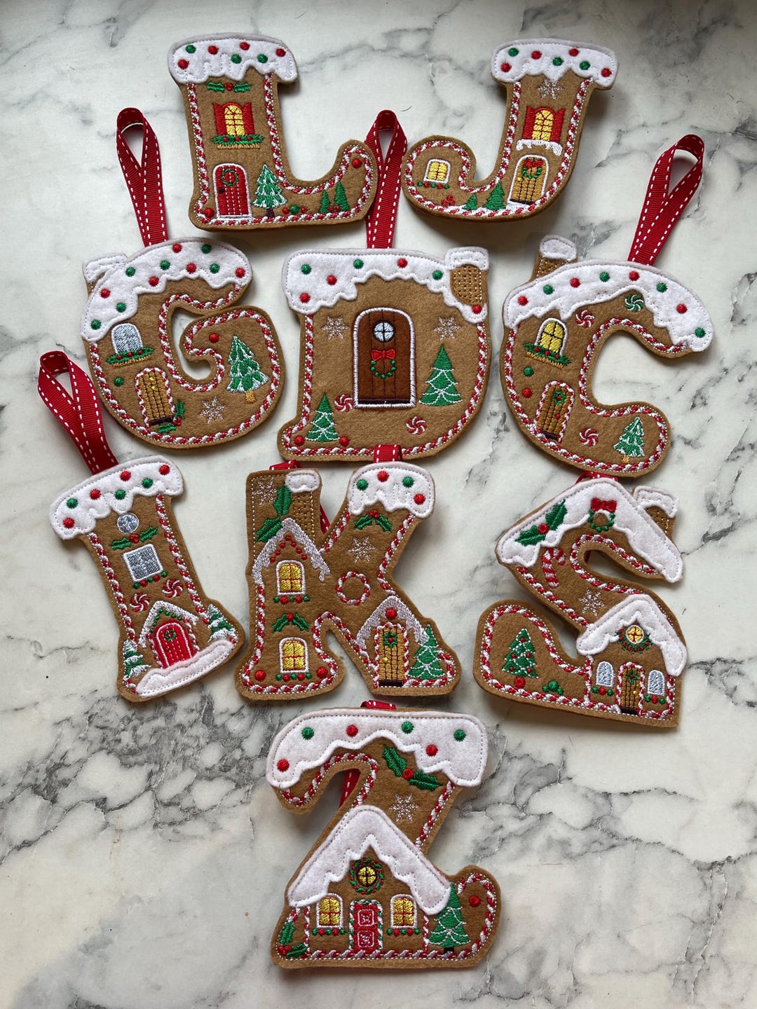 Alphabet, Initial Gingerbread House Decorations, Christmas Decoration ...